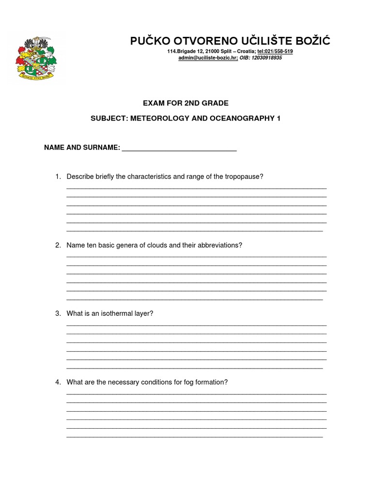 Meteorology and Oceanography 1 | PDF | Natural Events | Meteorology