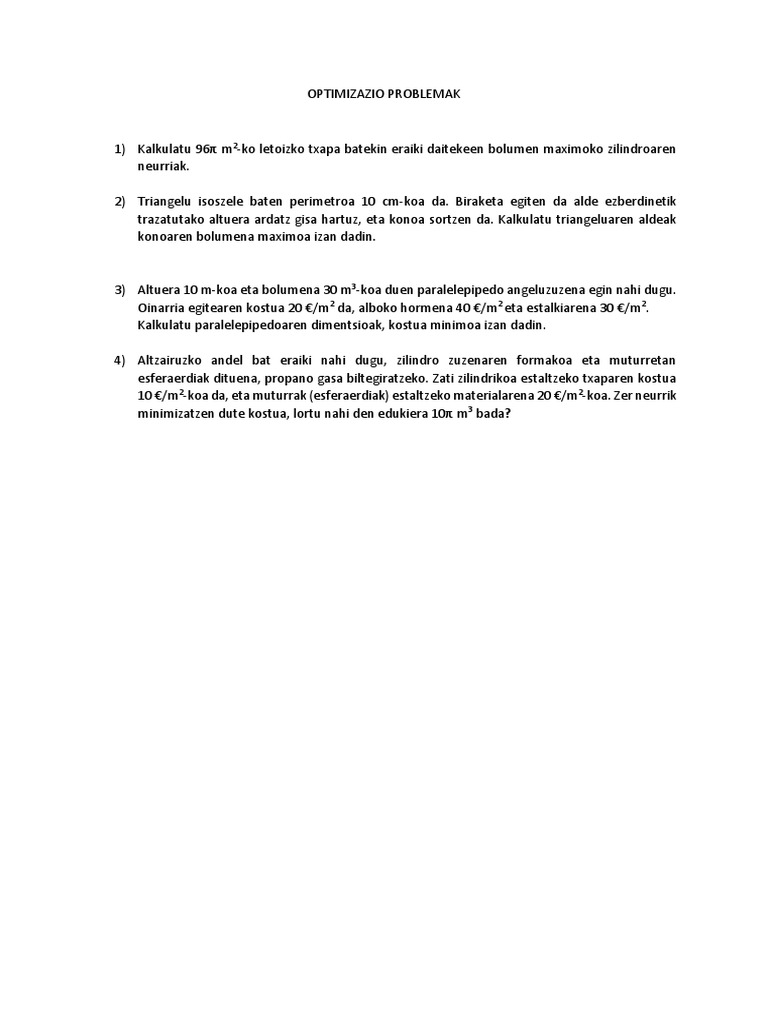 Optimizazio Problemak | PDF
