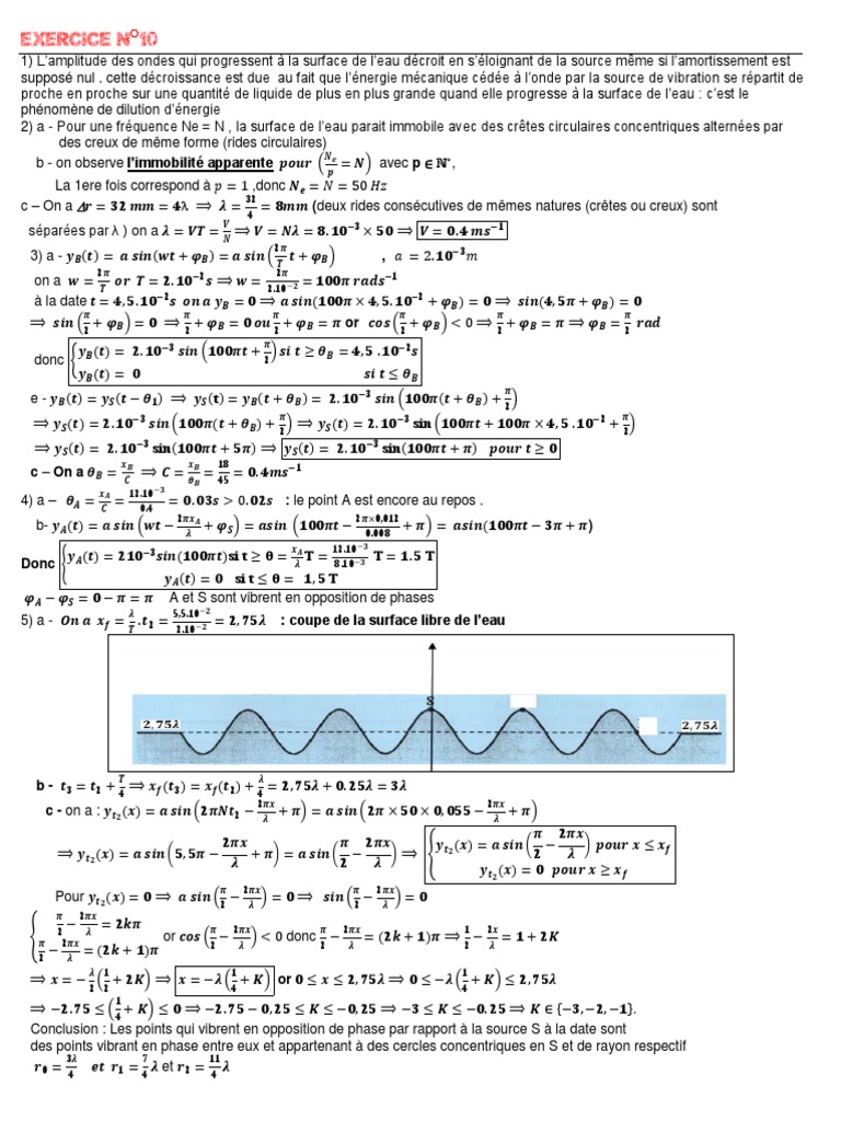 Propagation des ondes à la surface de l'eau | PDF | Lumière | Longueur ...