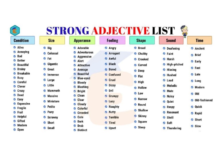 Adjective List | PDF