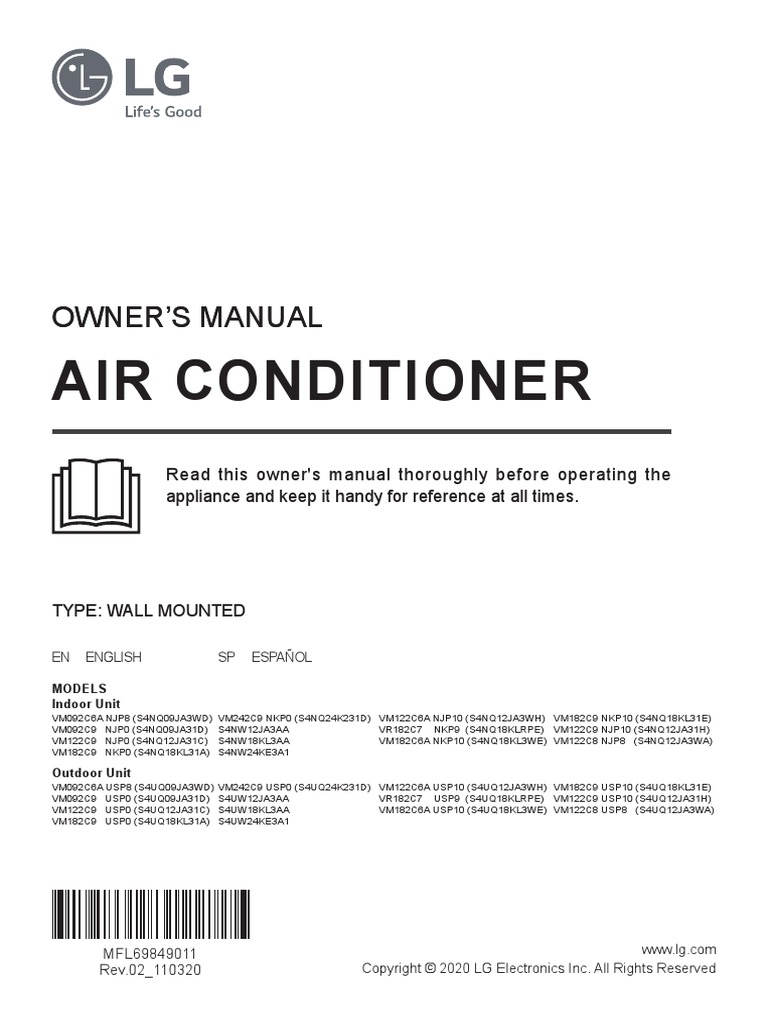 Manual Aire Acondicionado LG | PDF | Electrical Wiring | Air Conditioning
