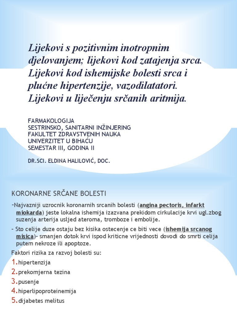 Lijekovi Koji Utiču Na Srčanu Funkciju | PDF