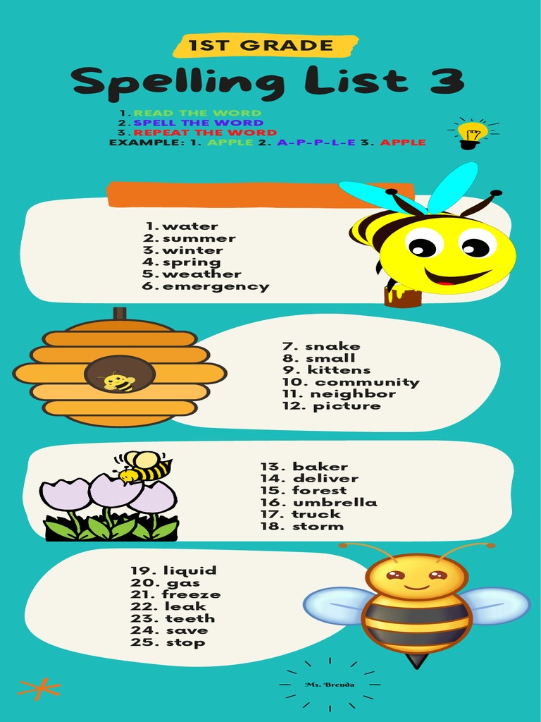 Spelling List 3 | PDF