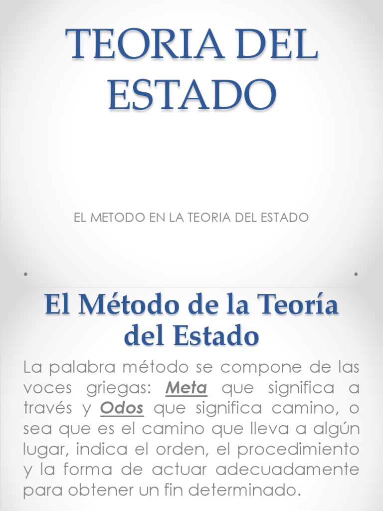 3 EL METODO EN LA TEORIA DEL ESTADO PDF Examen | PDF | Conocimiento | Método científico