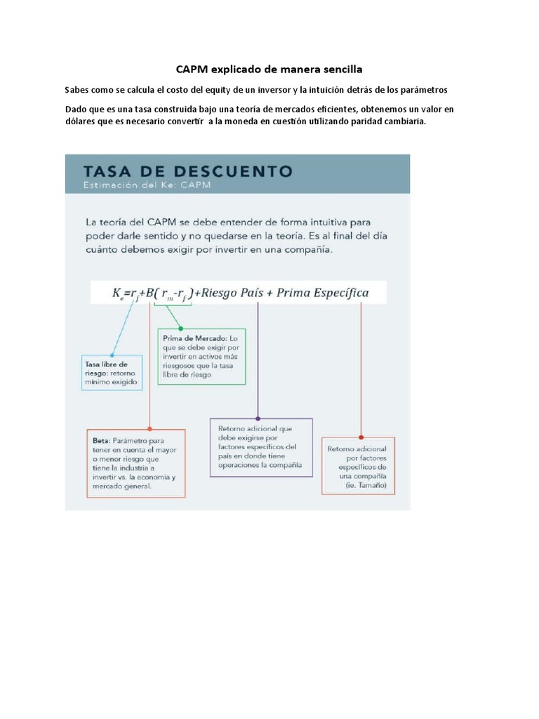 Cálculo del CAPM explicado sencillamente | PDF