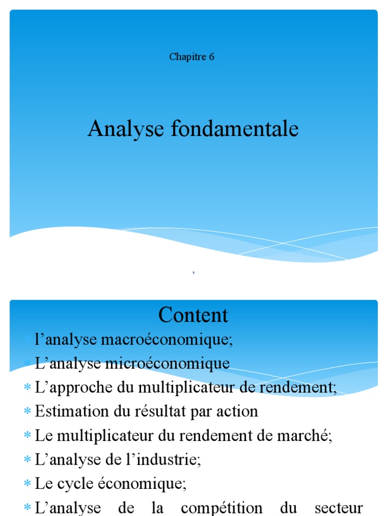 Chp6 Analyse Fondamentale Et Analyse Technique Pdf économie Prix