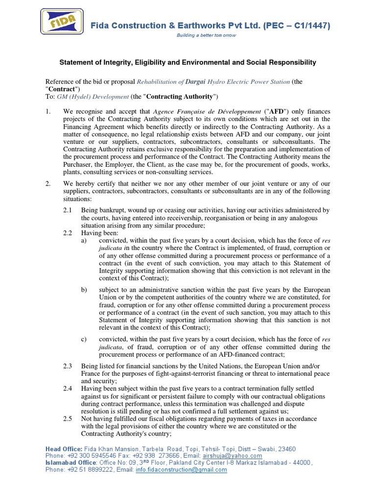 Integrity Pact | PDF | Procurement | Consultant