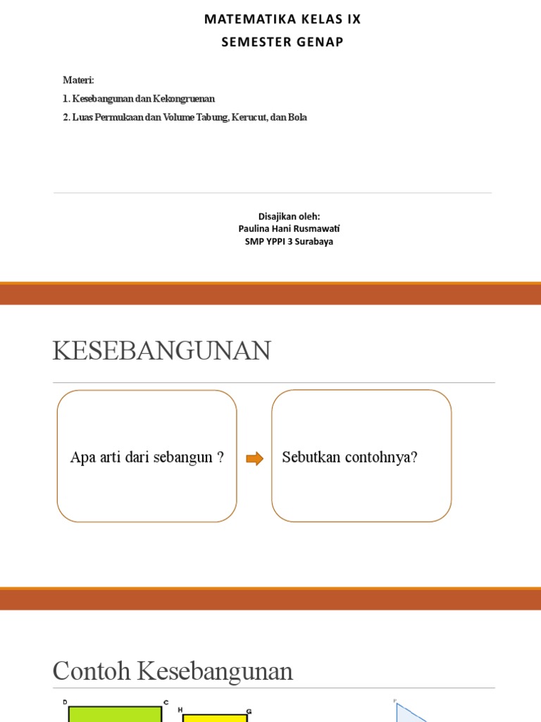 Kesebangunan Dan Kekongruenan 1 | PDF | Sains & Matematika | Teknologi & Rekayasa