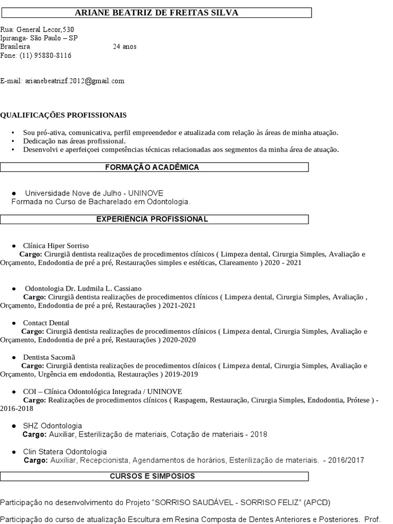 Curriculum Ariane | PDF