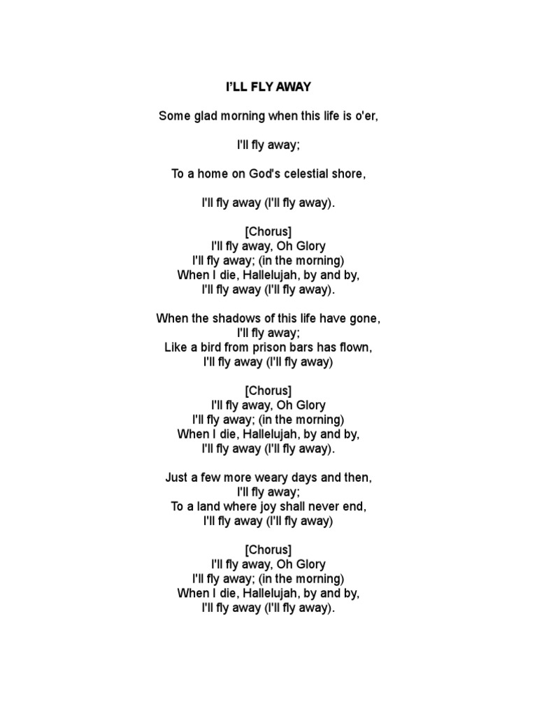 I'll Fly Away Hymn Lyrics | PDF