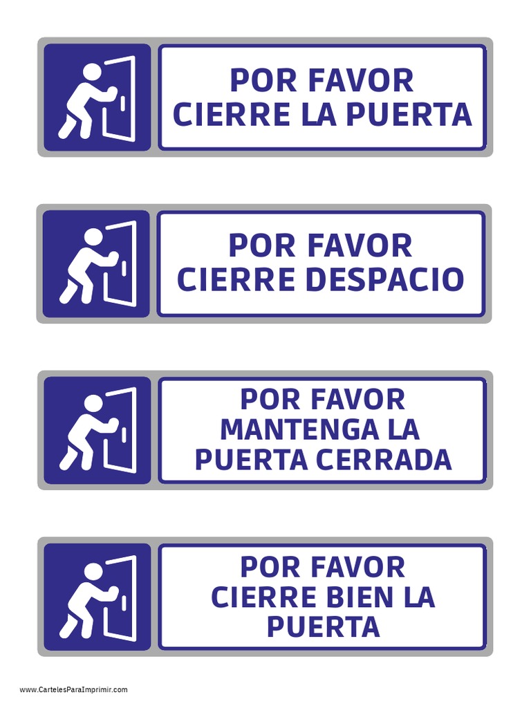 Carteles de Cerrar La Puerta Al Salir | PDF