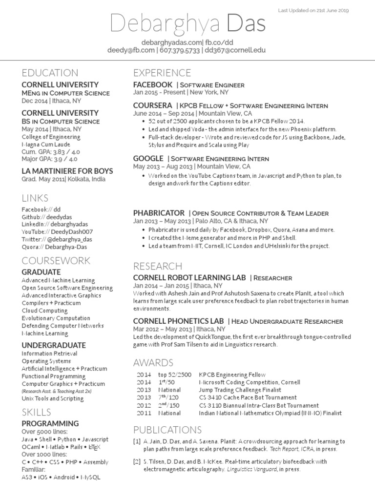 Deedy CV | Download Free PDF | Computing | Computer Science