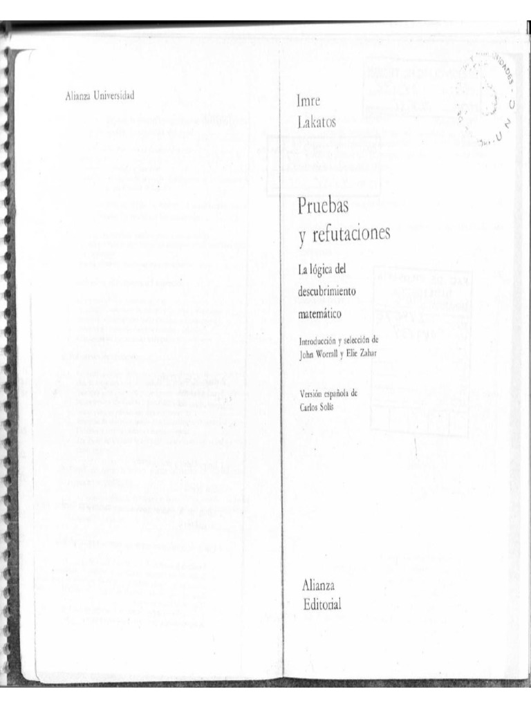 Lakatos Pruebas y Refutaciones 5 PDF | PDF