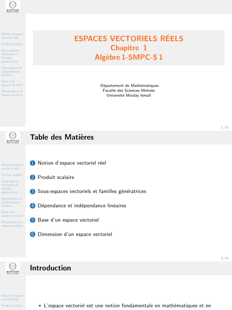 Espaces vectoriels et produits scalaires | PDF | Espace vectoriel ...