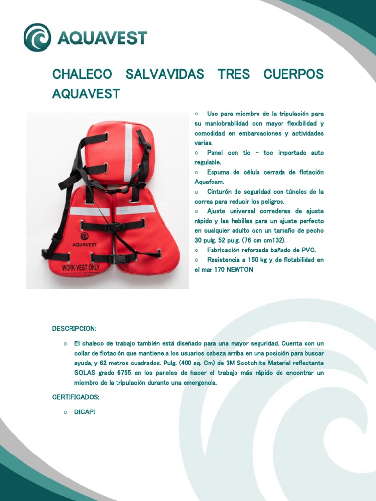 Chaleco Salvavidas 3 Cuerpos Aquavest | PDF