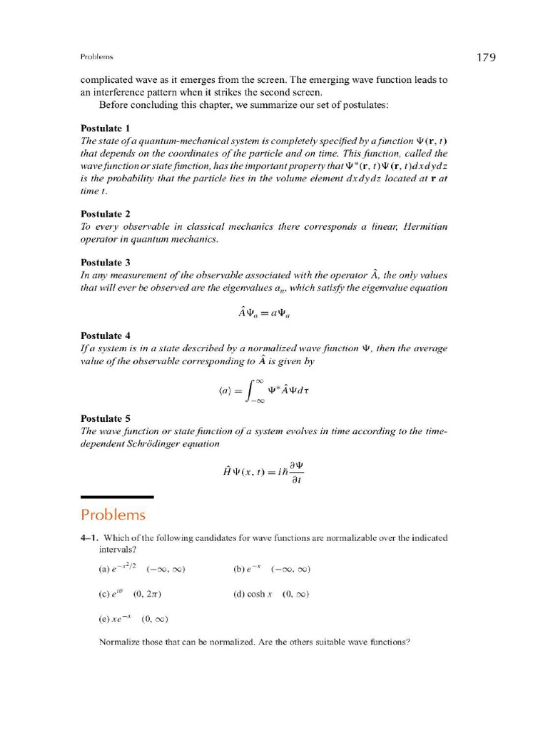 McQuarrie Chapter 4 Problems | PDF | Quantum Mechanics | Quantum Tunnelling