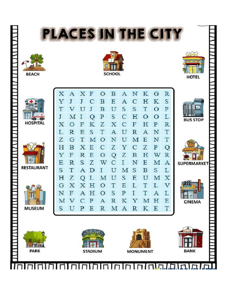 Places in The City Worksheet | PDF