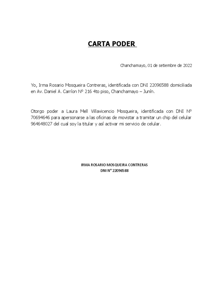 Carta Poder Simple | PDF