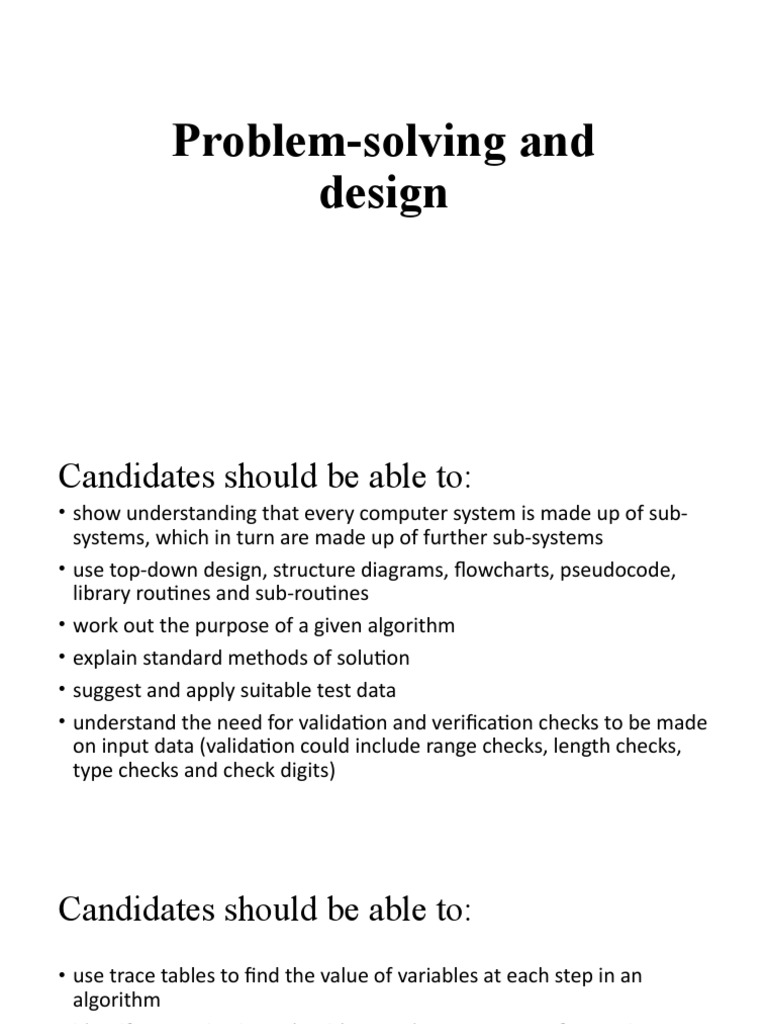 Problem-Solving and Design | PDF | Algorithms | Control Flow