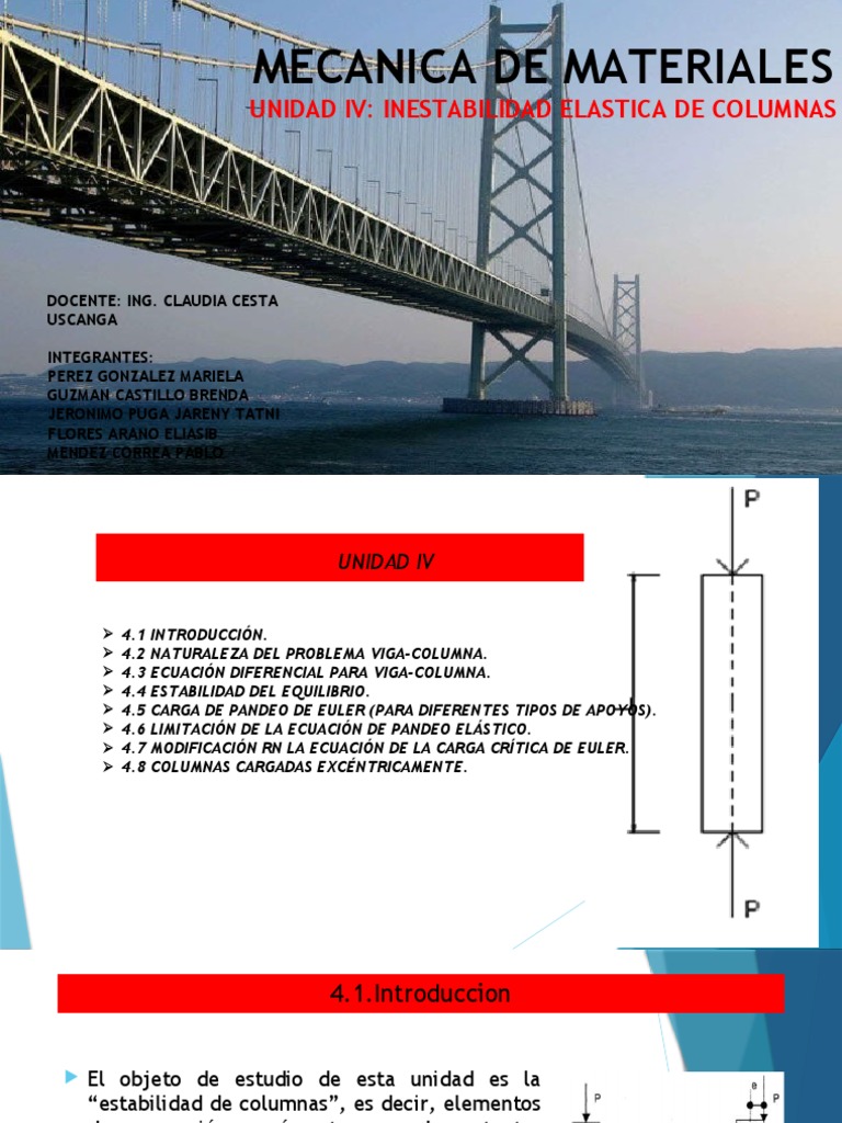 Inestabilidad Elastica | PDF | Pandeo | Elasticidad (Física)