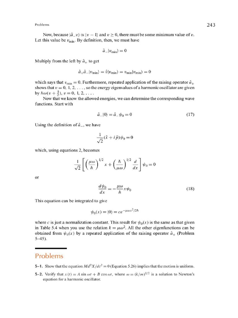 McQuarrie Chapter 5 Problems | PDF | Oscillation | Physics