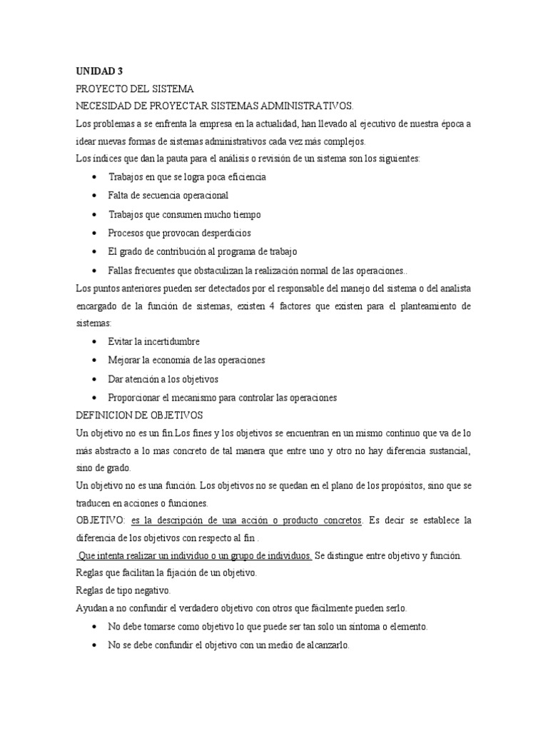 Resumen de Sistemas Administrativos Por Unidad | PDF | Planificación | Diseño