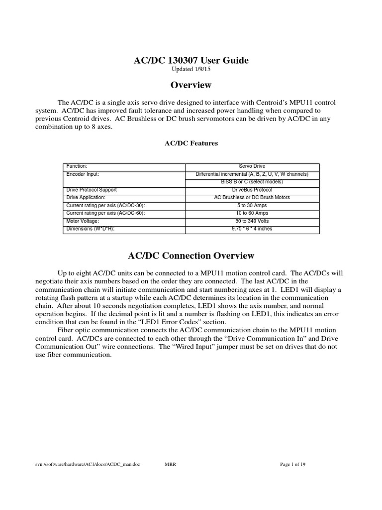 Centroid ACDC Servo Drive | PDF | Electric Motor | Direct Current