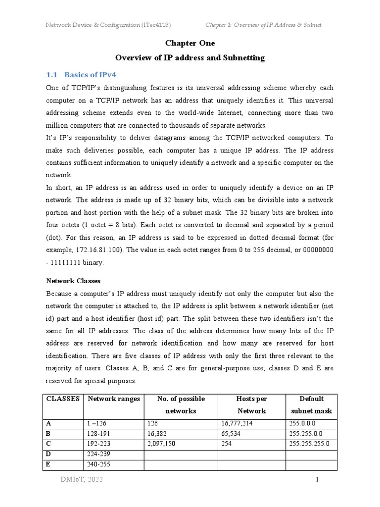 NDC Chapter 1 | PDF | Ip Address | Computer Network