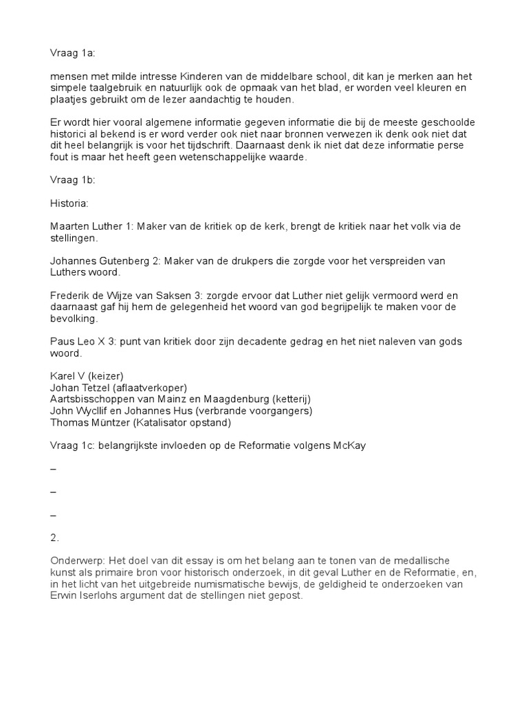 Studieopdracht 3 Nieuwe Tijd | PDF