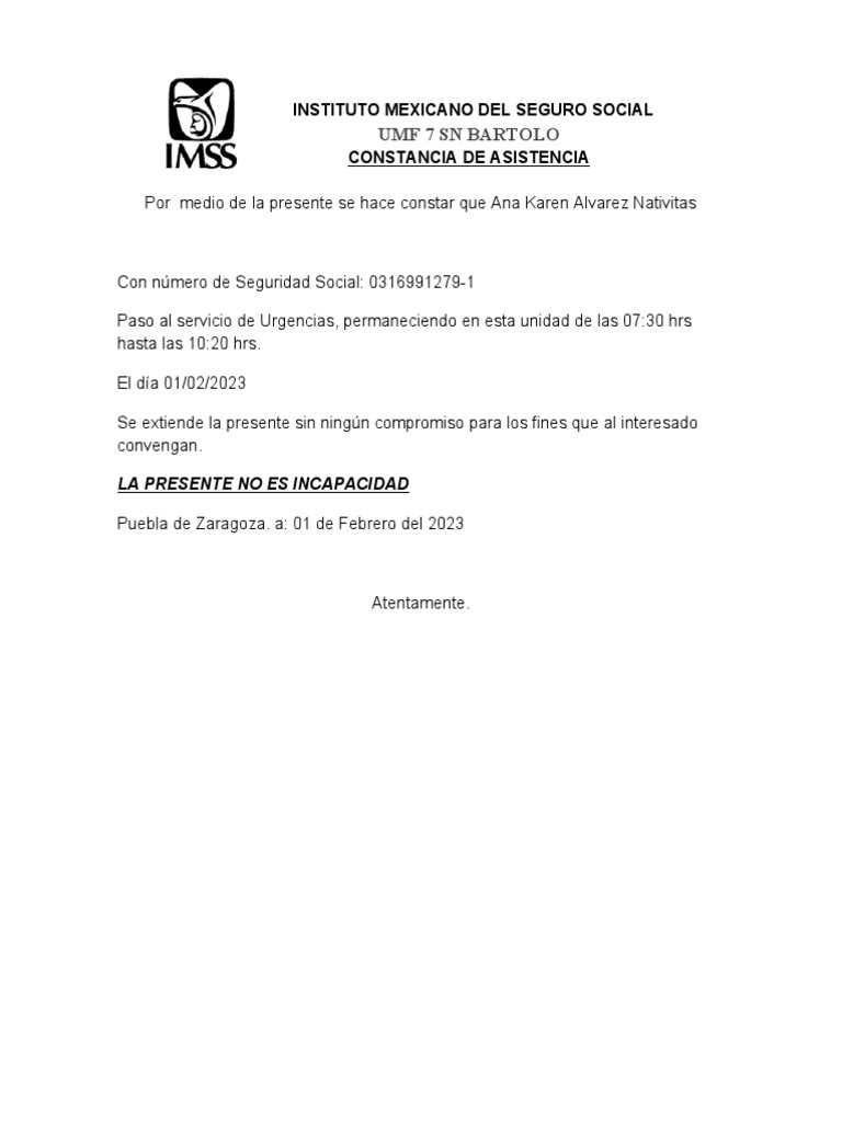 Constancia Imss | PDF