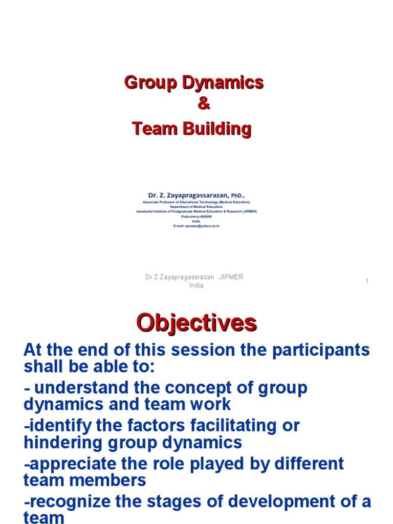 Group Dynamics Team Building | PDF | Motivation | Motivational