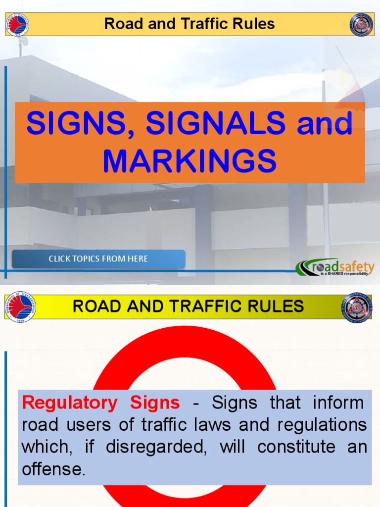 RO102 CDE Road and Traffic Rules Signs-Signals-Markings | PDF | Traffic ...