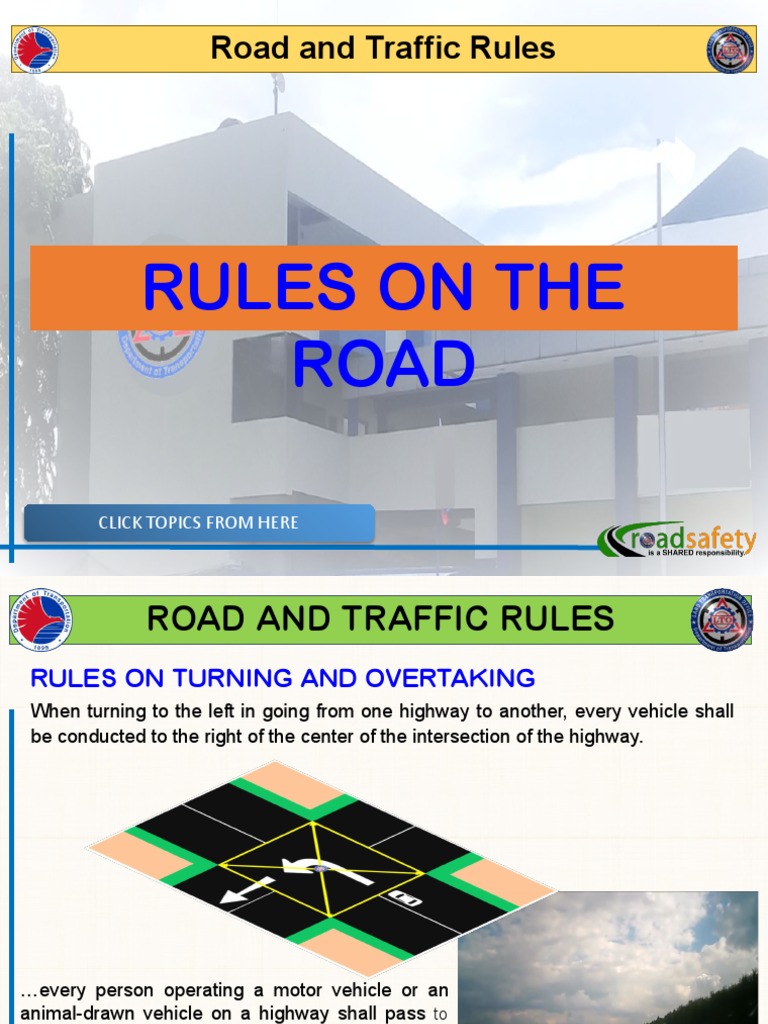 RO102 CDE Road and Traffic Rules Rules-On-The-road 2 | PDF | Traffic ...