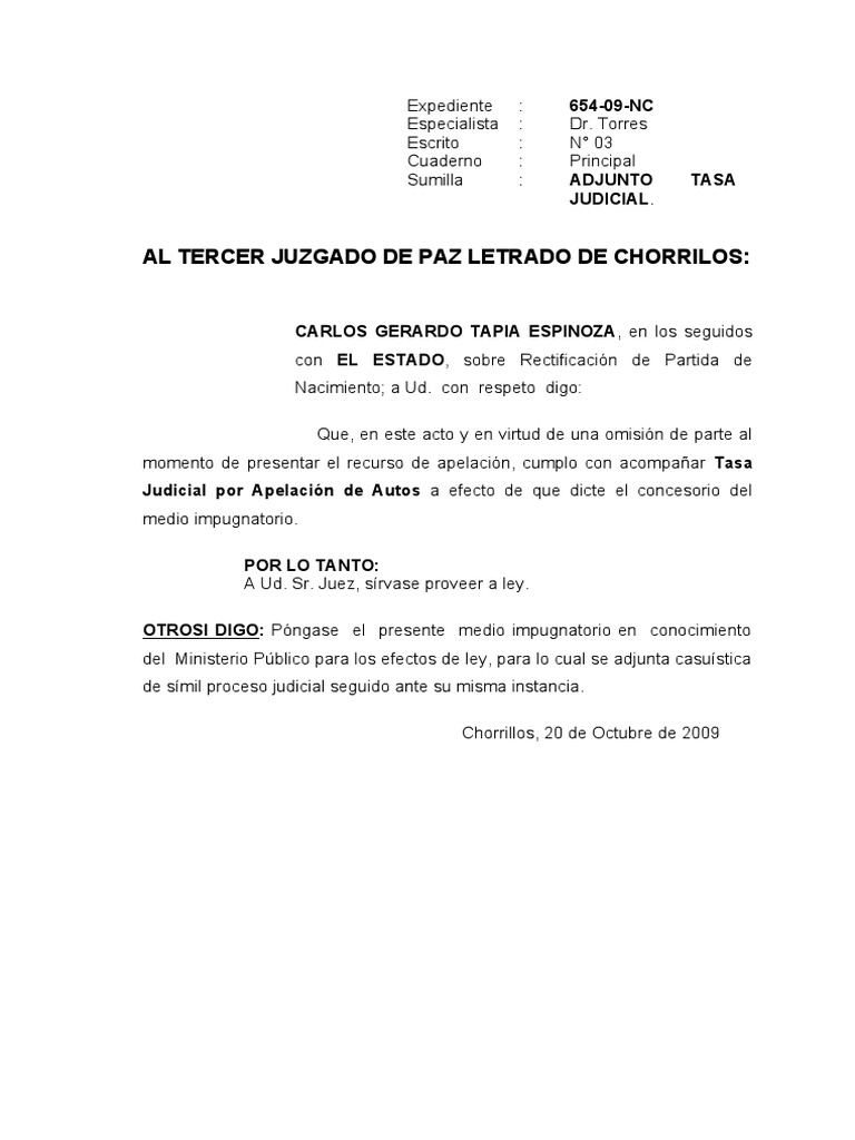 Adjunto Tasa Judicial | PDF