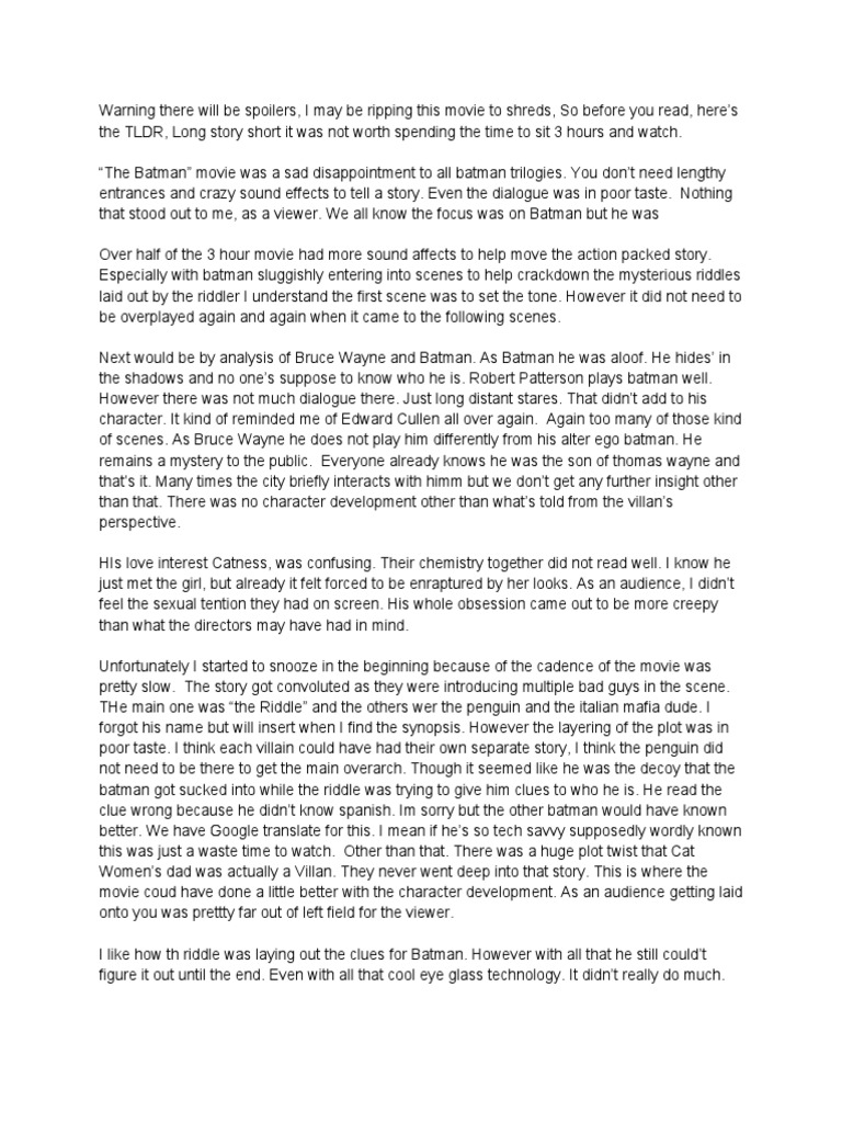 Review of - The Batman | PDF