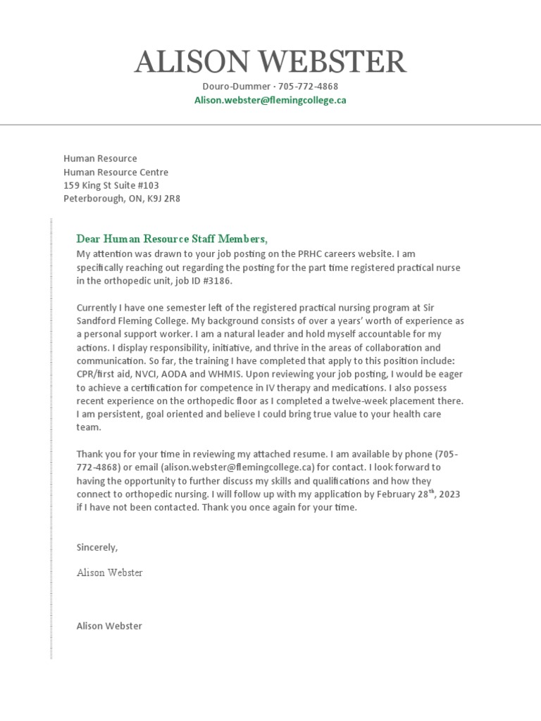 Cover Letter Pan | PDF | Career & Growth | Wellness