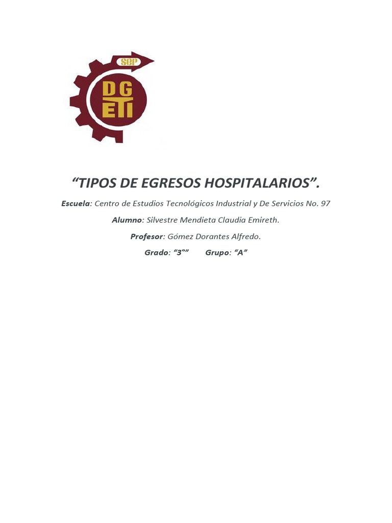 Tipos de Egresos Hospitalarios | PDF | Hospital | Trabajo Social