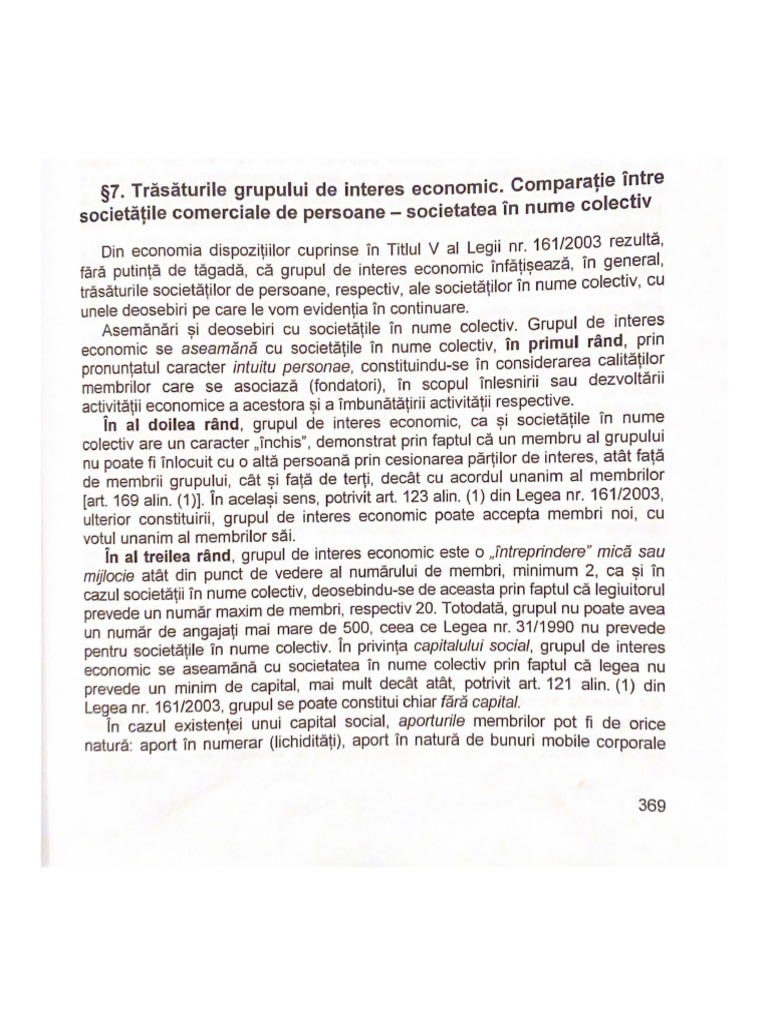 Trasaturi GIE, Comparare Cu Soc de Pers, Soc Comerciale | PDF