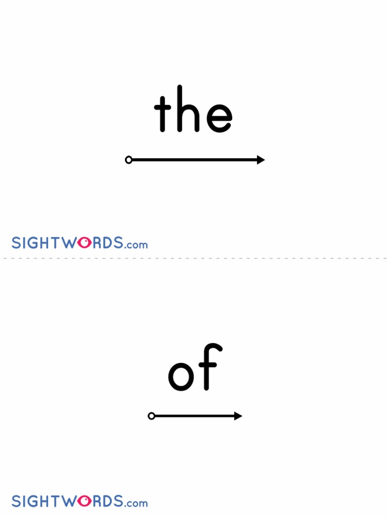 Top 150 Sight Words Flash Cards 1st 50 2up | PDF