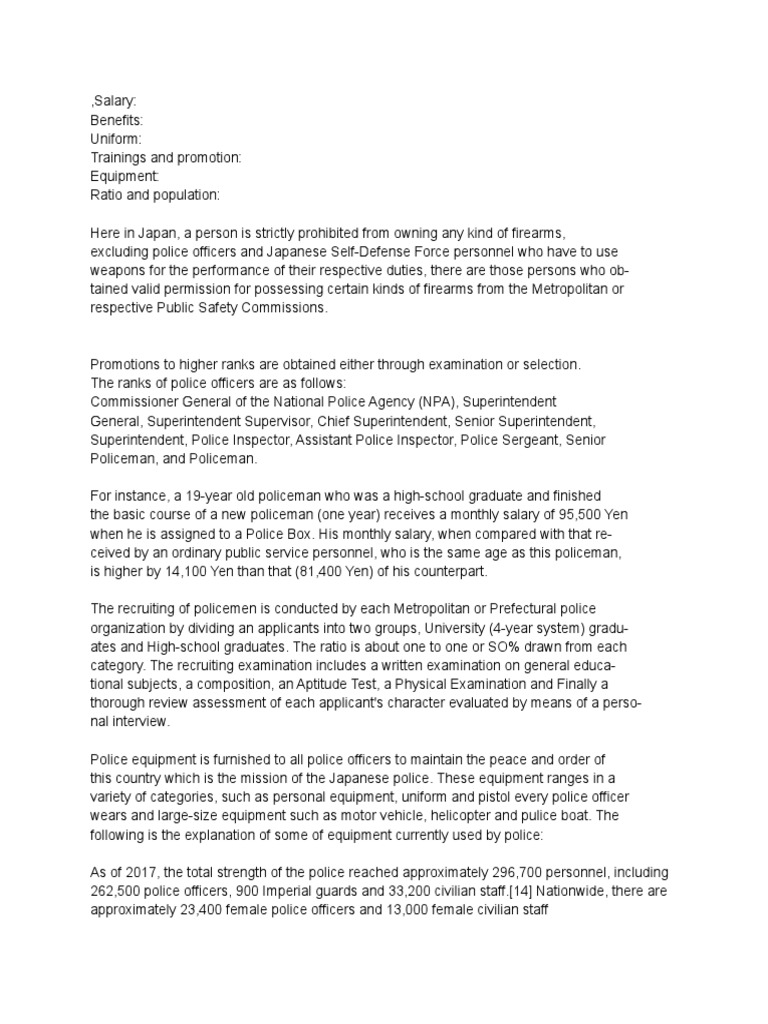 An Overview of the Structure, Training, Equipment, and Compensation of ...