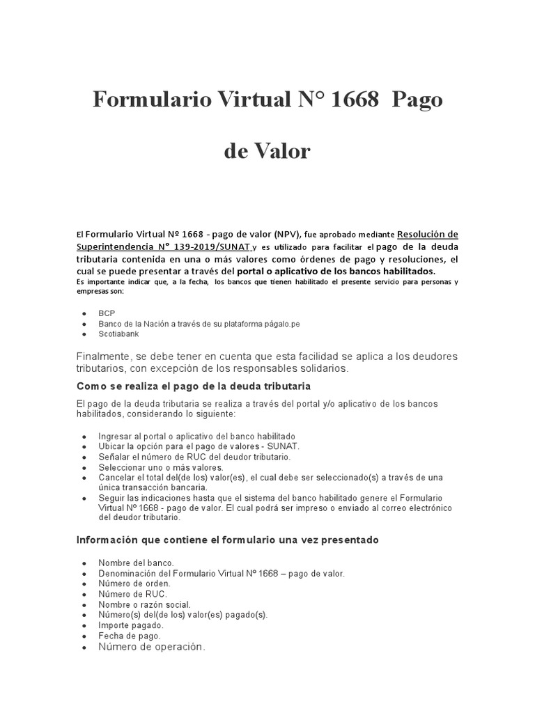 Formulario 1668 | PDF