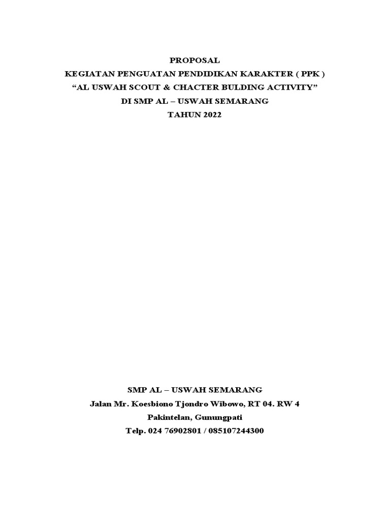 Proposal Kegiatan PPK | PDF