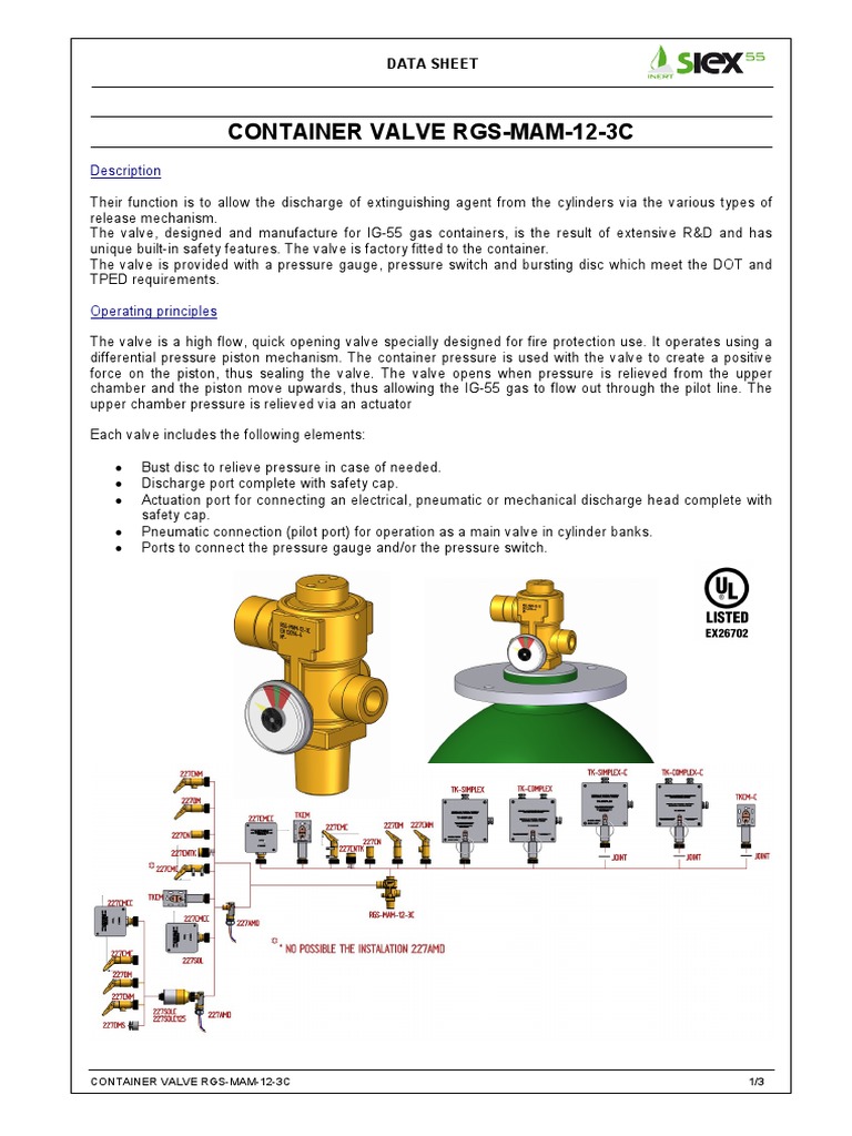 RGS-MAM-12-3C Container Valve Overview | PDF | Valve | Piston