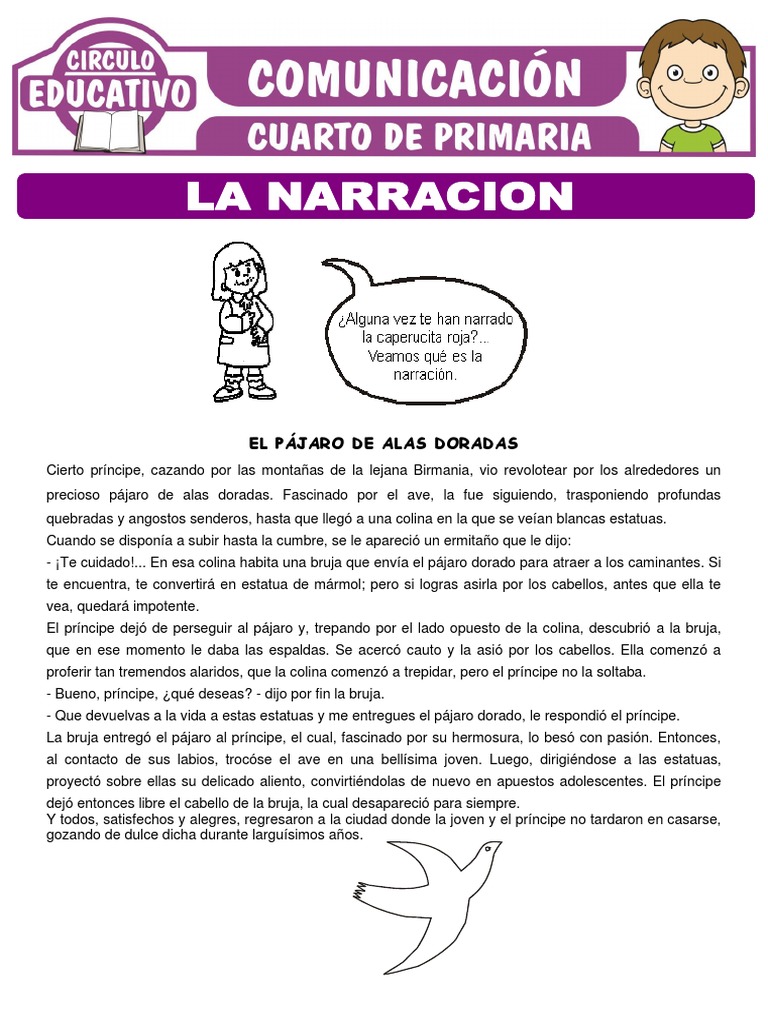 La Narracion para Cuarto de Primaria | PDF