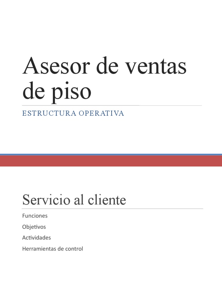 Asesor de Ventas de Piso Estructura Op | PDF