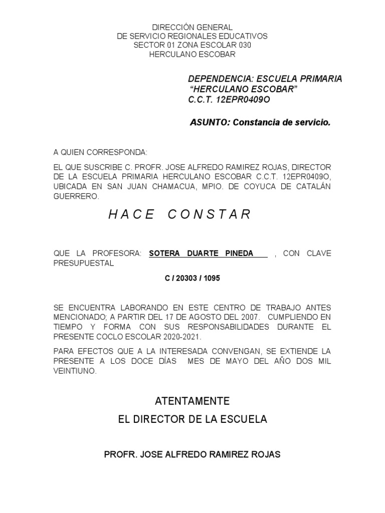 Constancia de Estudios | PDF | Educación primaria | Parentesco y descenso