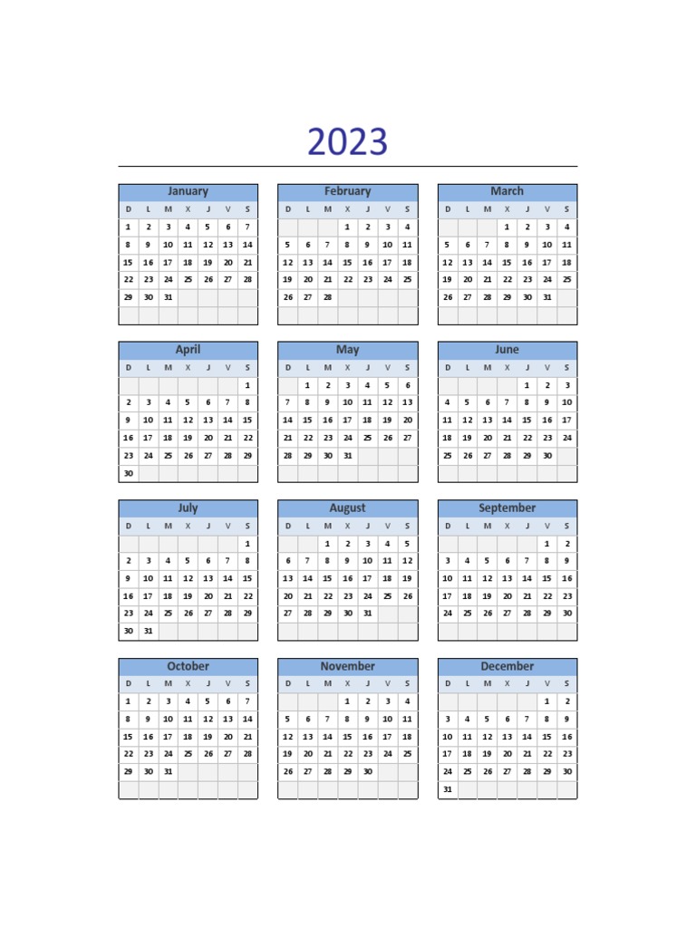2023 Calendar with Weekly Breakdown | PDF
