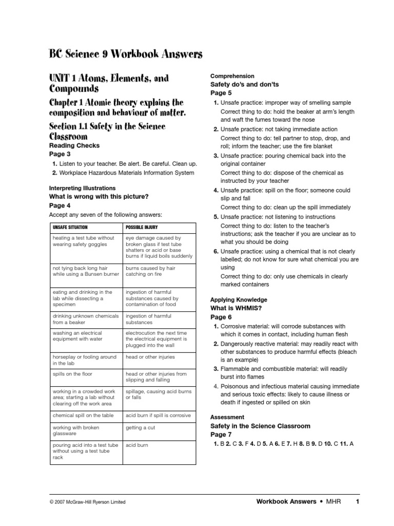 BC Science 9 Workbook Answers | PDF | Mitosis | Meiosis