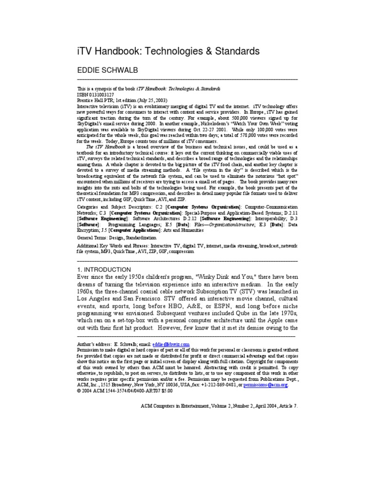 Itv Handbook | PDF | Streaming Media | Html