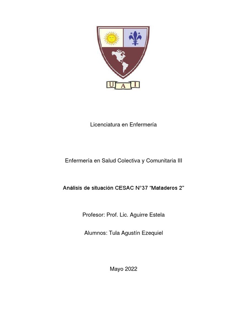 Análisis del CESAC N°37 Mataderos | PDF | Hospital | Farmacia